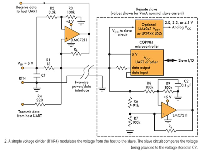 Two Wires Carry Power And Data | Electronic Design