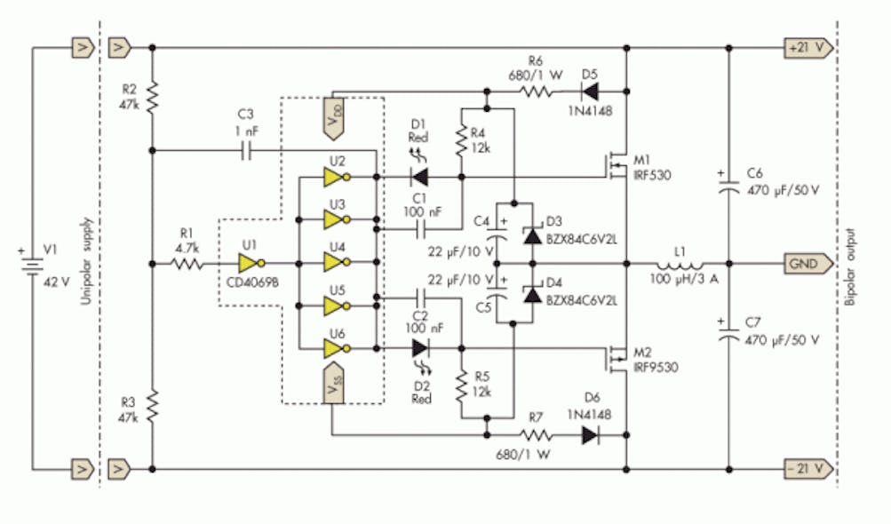 Hex Buffer, MOSFETs Build A High-Power, Lossless, Virtual Ground ...