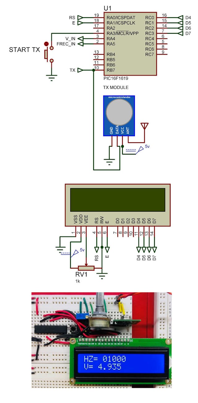 Microcontroller Sends Voltage and Frequency via Low-Cost Modules ...